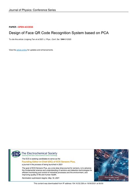 Pdf Design Of Face Qr Code Recognition System Based On Pca