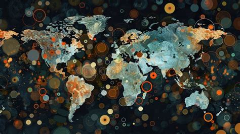 A Map Of The World With Various Circles Drawn Around It To Highlight