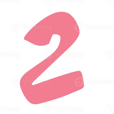 Number Two With Pink Png