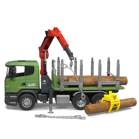 Bruder Лесовоз с портативным краном Scania и брёвнами арт ...