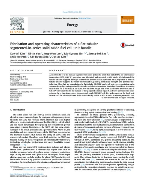 Pdf Fabrication And Operating Characteristics Of A Flat Tubular