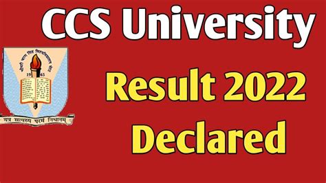 CCS University Result Declared CCSU News Update CCS University Meerut News YouTube
