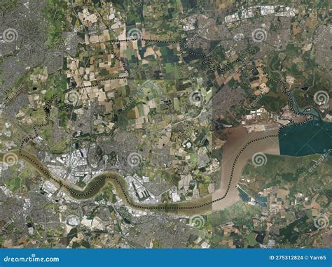 Thurrock England Great Britain High Res Satellite No Legend Stock
