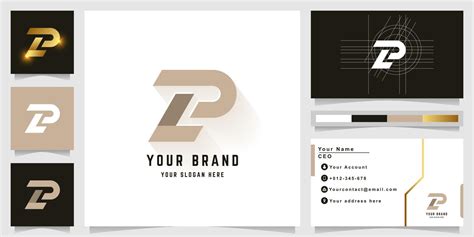 Letter Lp Or Zp Monogram Logo With Business Card Design 17035707 Vector