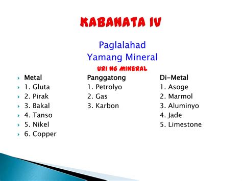 Kahahalagan Ng Yamang Mineral Pptx