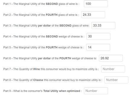 Solved Calculate Marginal Utility And Marginal Utility Per