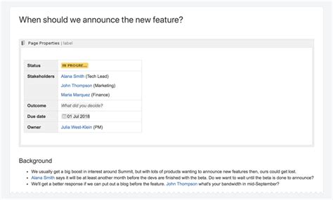 Decision Template Atlassian Documentation
