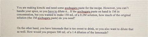 Solved You Are Making Kimchi And Need Some Gochugaru Paste