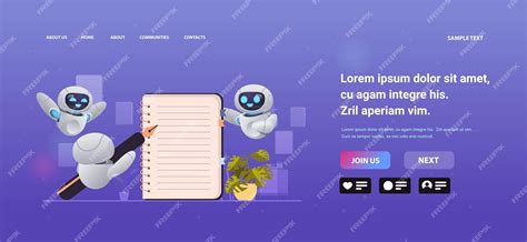 Premium Vector Robots Writing In Notebook Robotic Characters Planning On Note Control List On