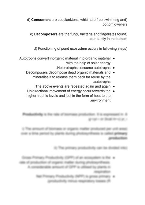 Solution Important Questions For Cbse Class 12 Biology Ecosystem