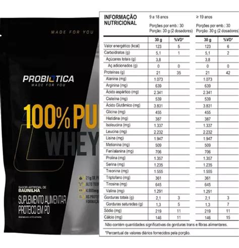 Refil Whey 100 Pure Concentrado 900g Probiotica à Venda Em São José