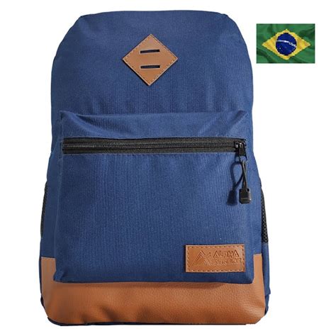 Mochila Masculina Feminina Juvenil Escolar Azul Escuro Shopee Brasil