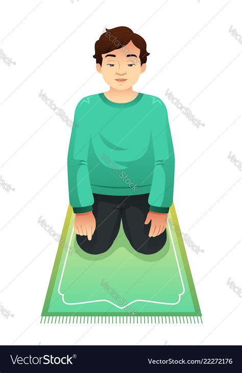 Muslim Man Praying Royalty Free Vector Image Vectorstock