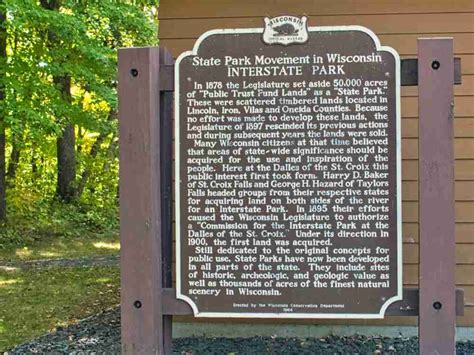 Historical Marker 143 State Park Movement In Wisconsin State Parks