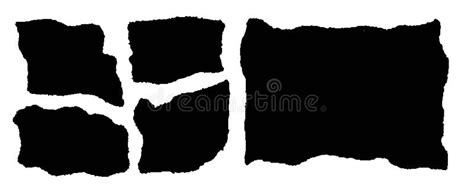 Set Of Jagged Paper Textures Stock Vector Illustration Of Flat