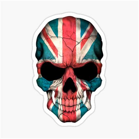 British Flag Skull Sticker For Sale By Jeffbartels Redbubble