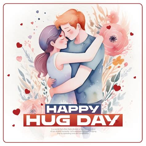 Premium Psd National Hugging Day 21 January Celebration Social Media