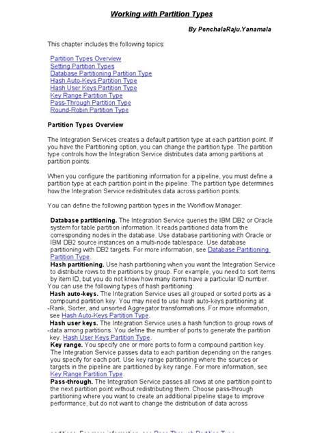 Partition Types Overview Pdf Partition Types Overview Pdf