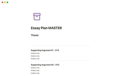 Essay Plan Master Notion Template