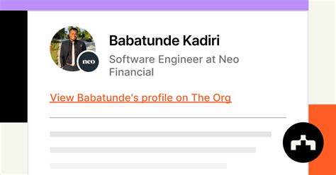 Babatunde Kadiri Software Engineer At Neo Financial The Org