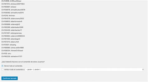 Borrado Masivo De Usuarios Entradas Y Páginas En Wordpress • Ayuda