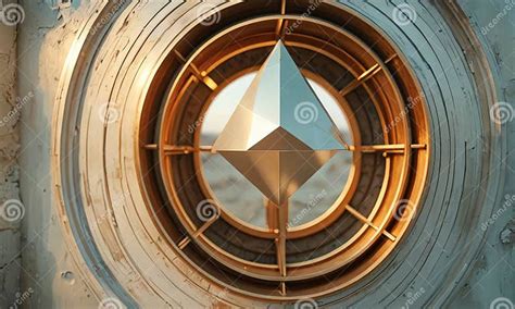Triangular Object Is Centered Within Circular Frame With Blurred