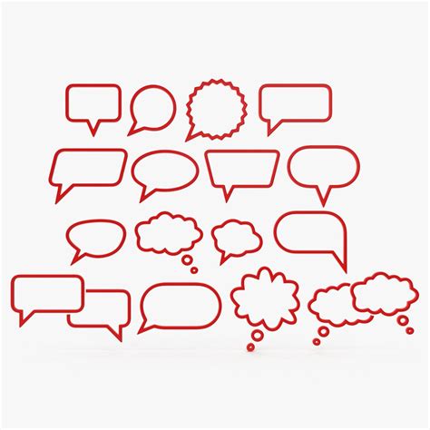 Speech Bubble Icon Set 3d Model Download Hobbies On