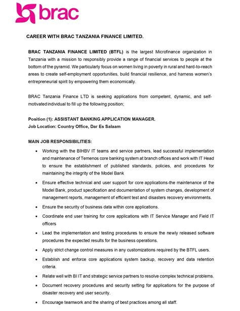 Were Hiring Position Assistant Banking Application Manager For