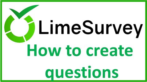 limesurvey creating questions youtube