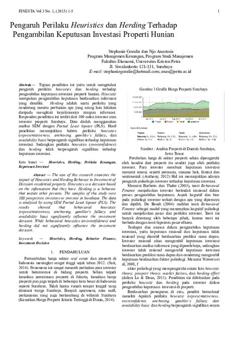 Doc Pengaruh Perilaku Heuristics Dan Herding Terhadap Pengambilan Keputusan Investasi Properti