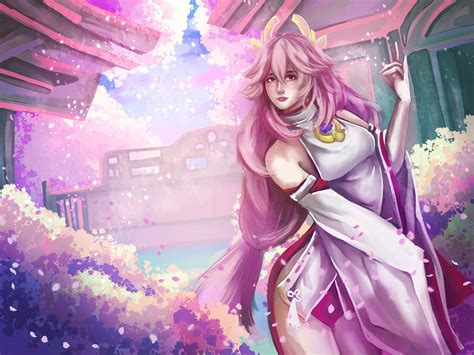 Artstation Fan Art Yae Miko