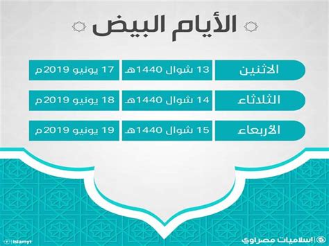 الإفتاء هذه هي الأيام الثلاثة البيض لشوال صيامها سٌنة مصراوى