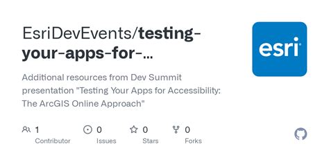 Github Esrideveventstesting Your Apps For Accessibility The Arcgis