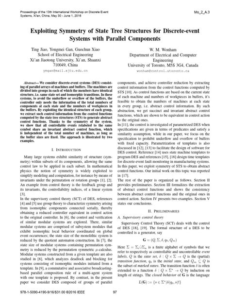 exploiting symmetry of state tree structures for dsicrete event systems