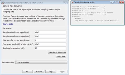Sample Rate Converter Multistage Sample Rate Conversion Simulink