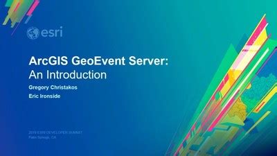ArcGIS GeoEvent Server An Introduction Esri Videos GIS Events ArcGIS Products Industries