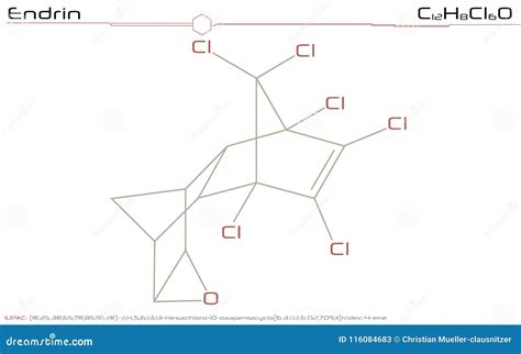 Molecule Of Endrin Stock Vector Illustration Of Infographic 116084683