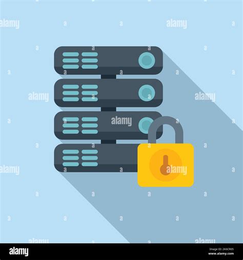Locked Data Server Icon Flat Vector Platform System Human Access Stock Vector Image And Art Alamy