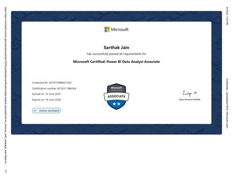 🎉 Just Earned The Microsoft Certified Power Bi Data Analyst Associate