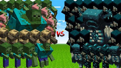 All Zombies Vs Warden Army In Minecraft Mob Battle Youtube
