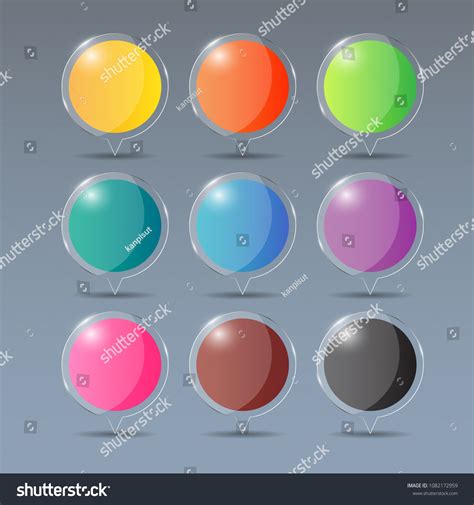 Set Glass Banner Vector Illustration Stock Vector Royalty Free