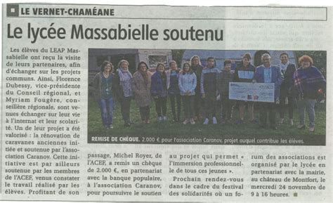 Du Soutien Pour Caranov Et Le LEAP Massabielle LEAP Massabielle 63