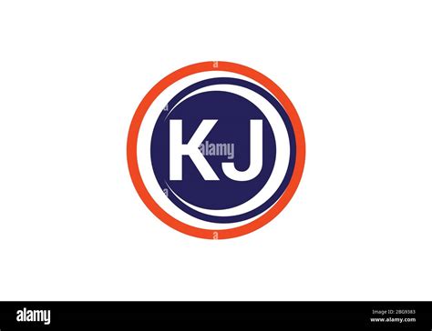 Initial Monogram Letter K J Logo Design Vector Template Kj Letter Logo