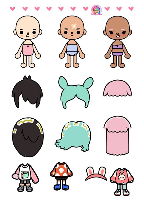Toca Boca Nari Rita Paper Doll Printables Fun Paper Crafts 무당벌레 초등학교