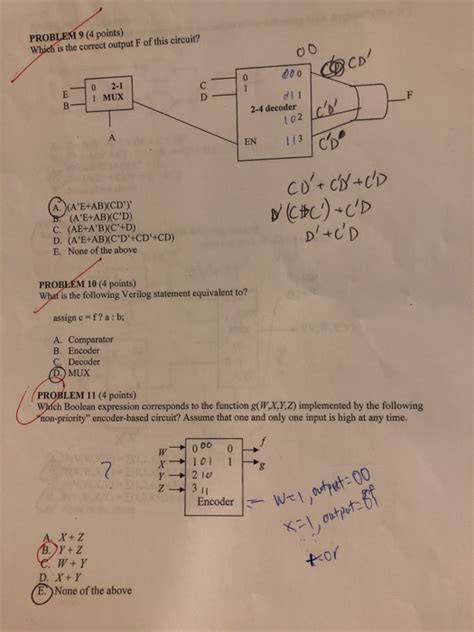 solved problem 9 4 points is the correct output f of this