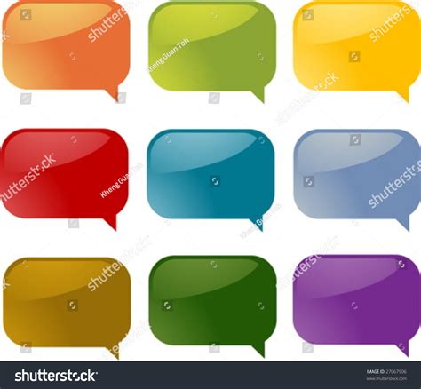 Set Speech Bubble Icons Multiple Colors Stock Vector 27067906 Shutterstock