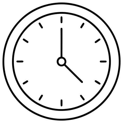 Simple Analog Clock Outline Time Hours Minutes Seconds Design 54223585 Vector Art At Vecteezy