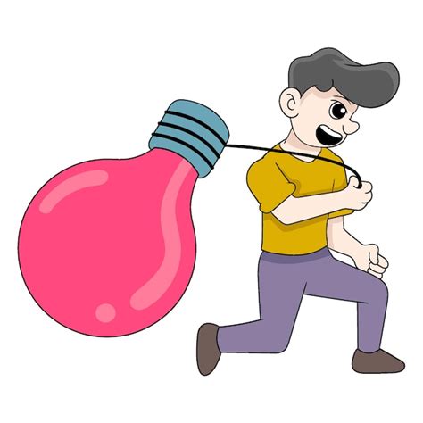 Premium Vector Illustration Of A Man Working Hard Looking For An Idea