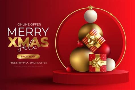 Feliz Navidad Fondo Realista Con Regalos Y Adornos Vector Gratis