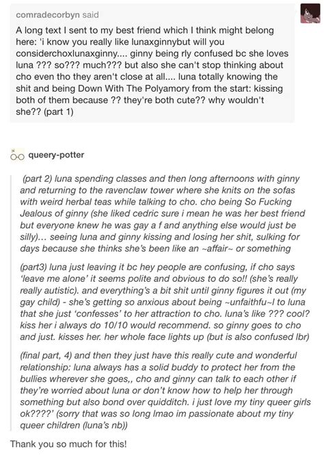 Luna X Cho X Ginny Luna Lovegood Cho Chang Ginny Weasley Harry Potter Hp